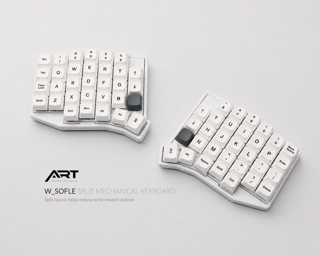 Sofle Split Mechanical Keyboard, 2.4G Wireless Ergonomic Custom ...