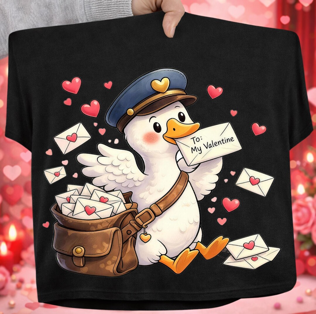 Love Letter Postman Goose PNG, Mail Carrier Goose Valentine Clipart ...