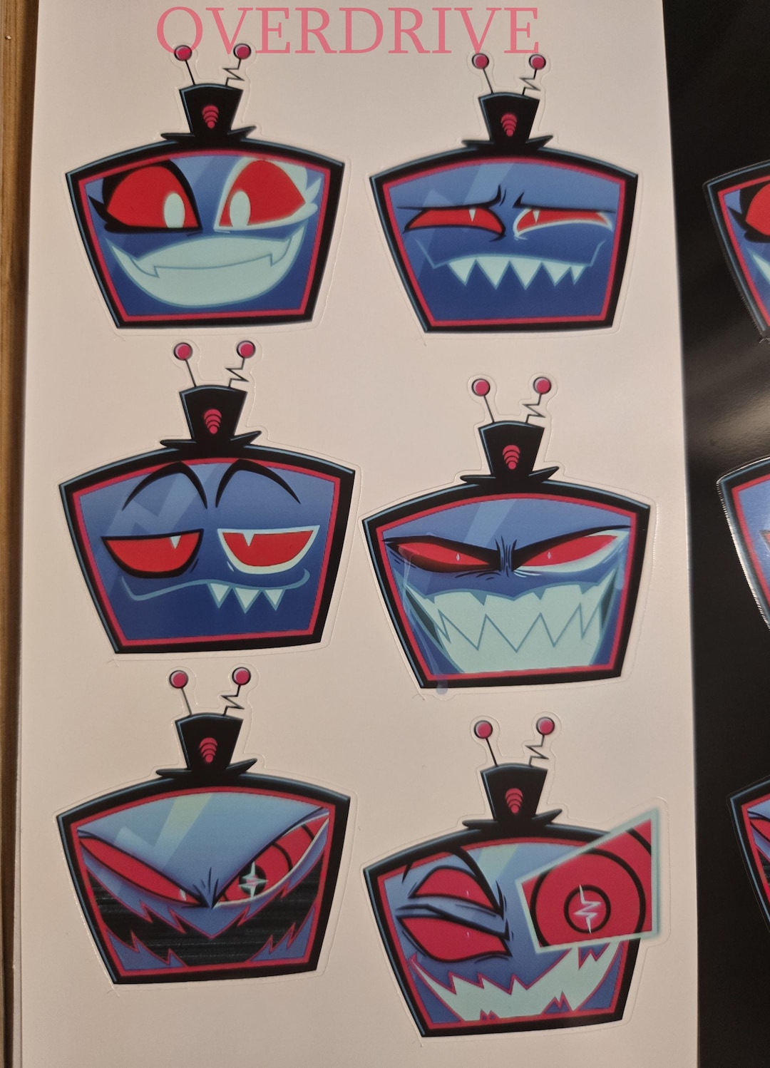 Vox Hazbin Hotel Fanart Sticker Sheets | Glitchcore Neon TV Head ...