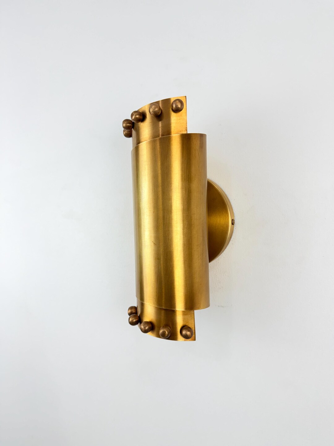 Handcrafted Solid Brass Cylindrical Wall Sconce - Etsy