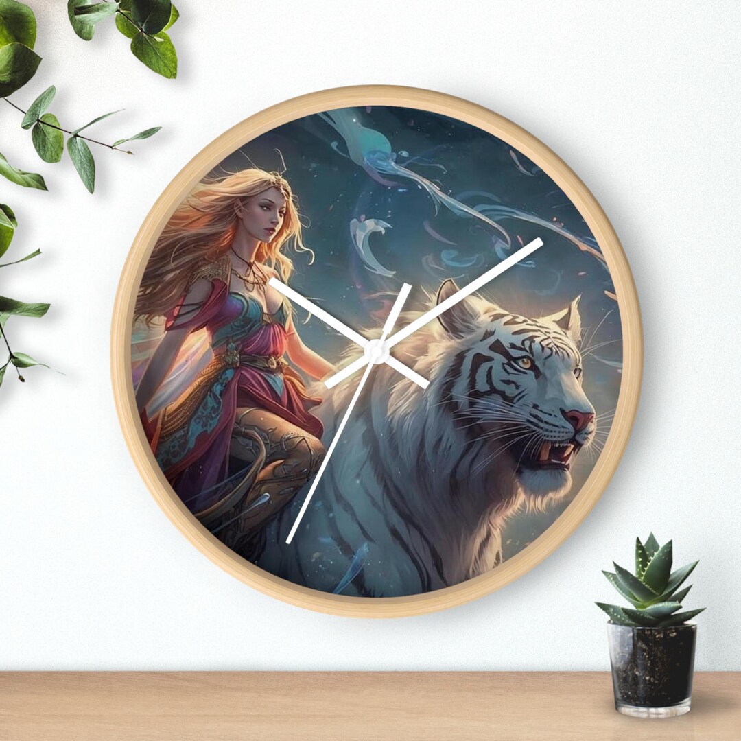 Magical Fairy Tiger Wall Clock, Bohemian Decor - Etsy