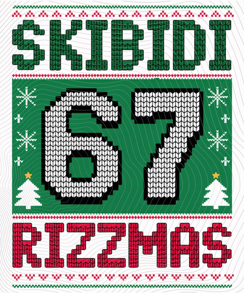 SKIBIDI 67 RIZZMAS Funny Six Seven Meme Christmas PNG - Etsy