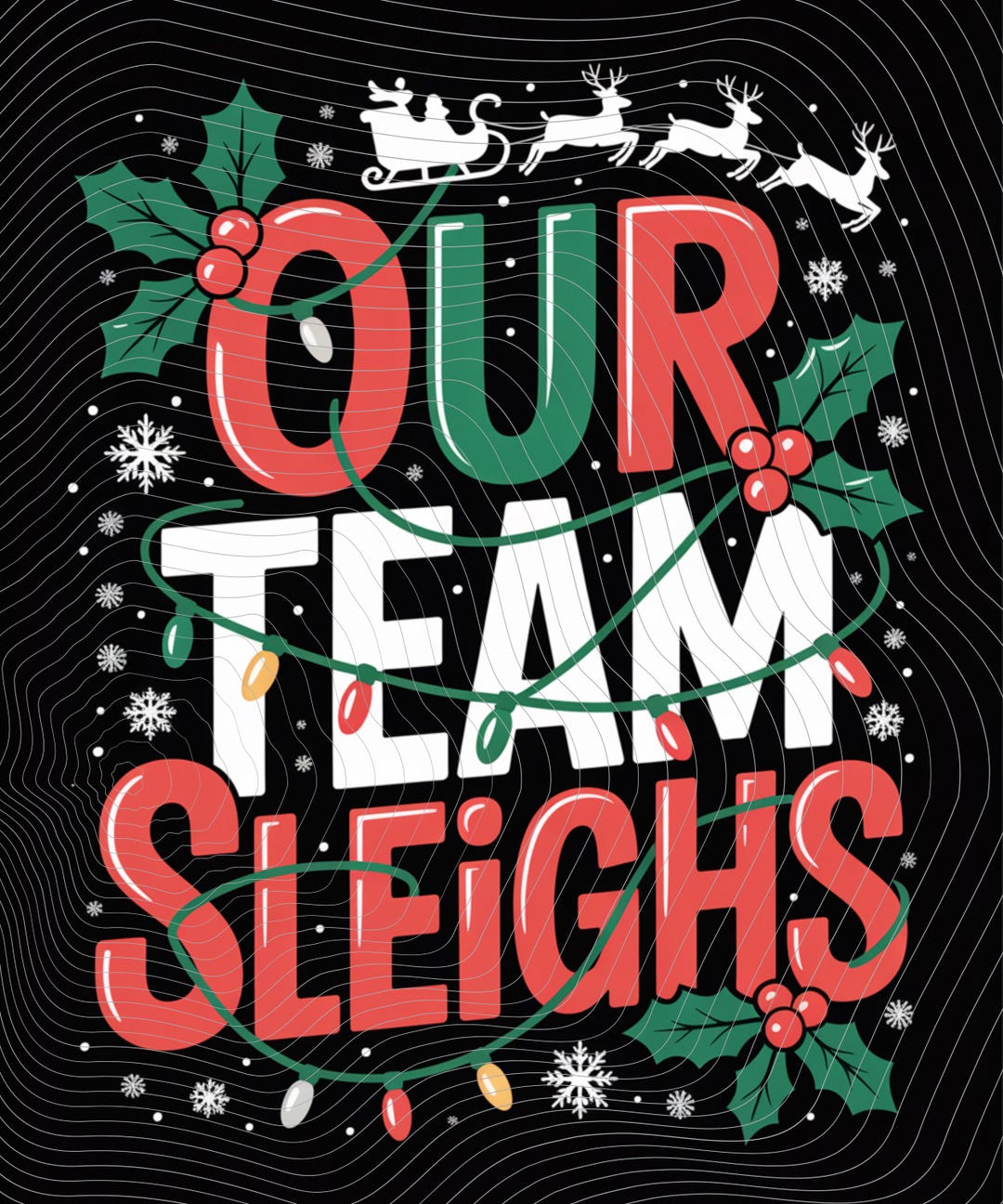 Our Team Sleighs Christmas Santa Reindeer Xmas Team Png - Etsy