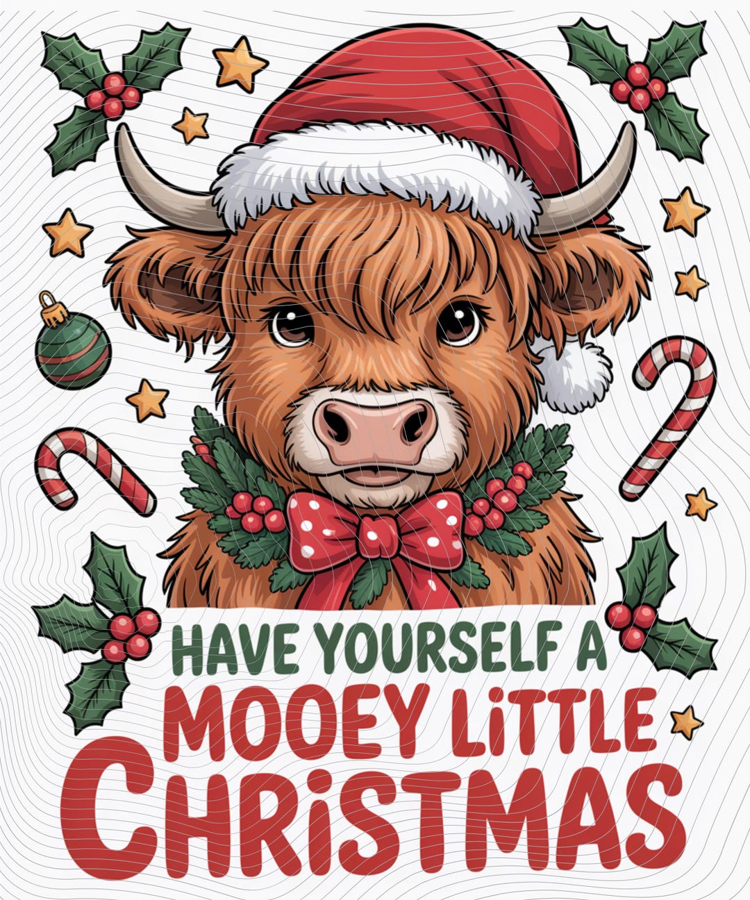 Have Yourself A Mooey Little Christmas Highland Cow Santa PNG - Etsy