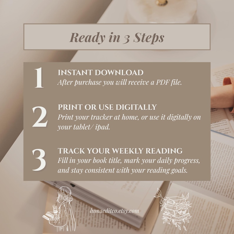 Weekly Reading Tracker Printable, Reading Log PDF, Book Tracker Planner ...