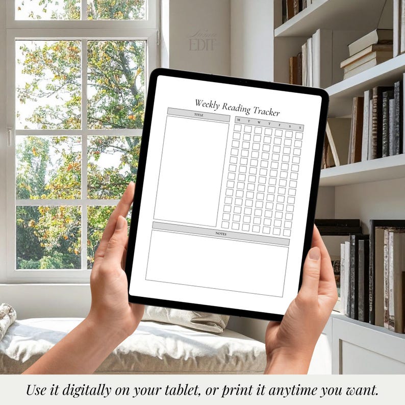 Weekly Reading Tracker Printable, Reading Log PDF, Book Tracker Planner ...