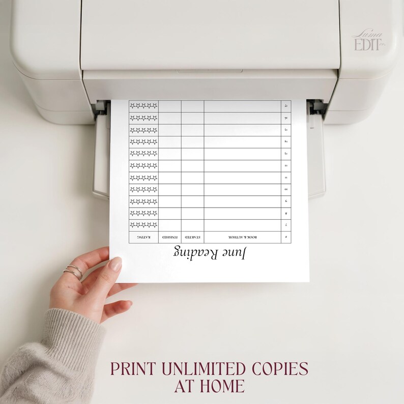 Monthly Reading Log Printable PDF, Undated Book Tracker (US Letter, A4 ...