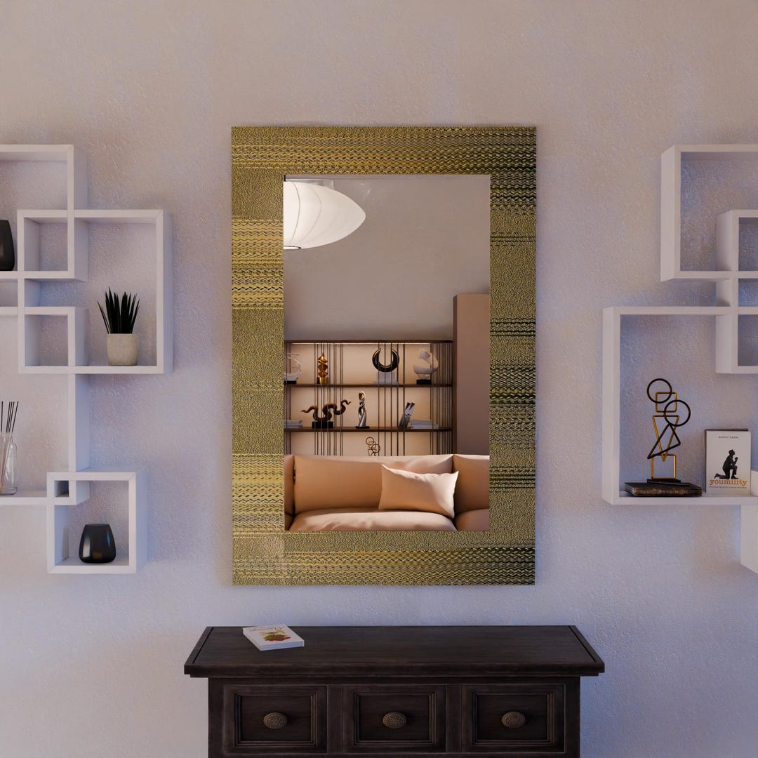 Handcrafted Rectangular Wall Mirror, Decorative Tempered Glass - Etsy