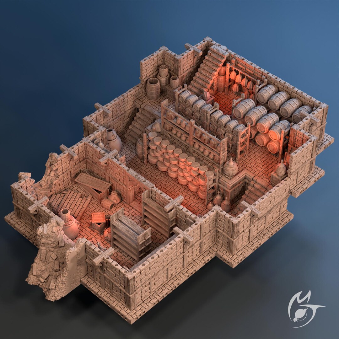 Modular Tavern Cellar | D&D Terrain Dungeon, Openlock Modularity, Props ...