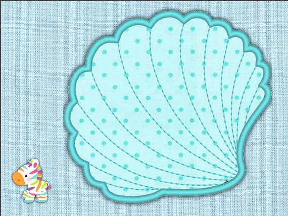 Seashell Embroidery Machine Applique Design 3 Sizes | Etsy