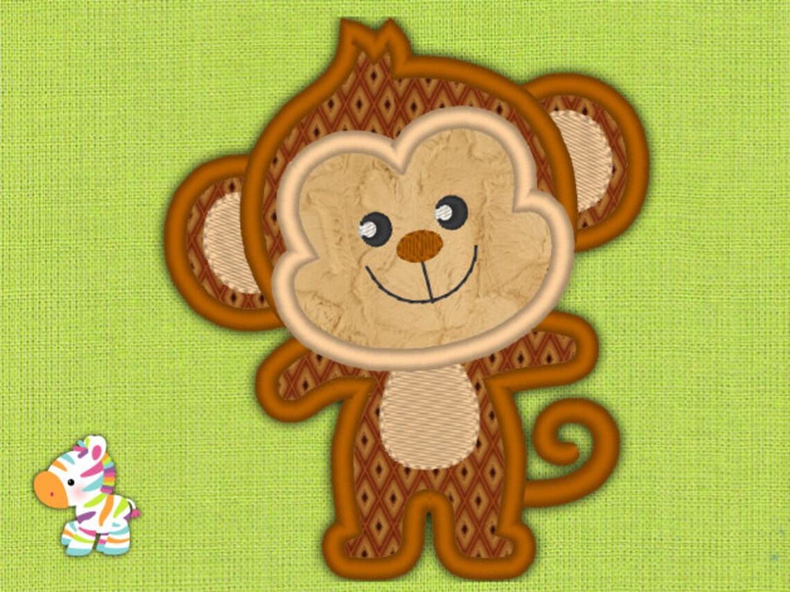 Stickdatei ~ Applikation ~ Affe - Etsy
