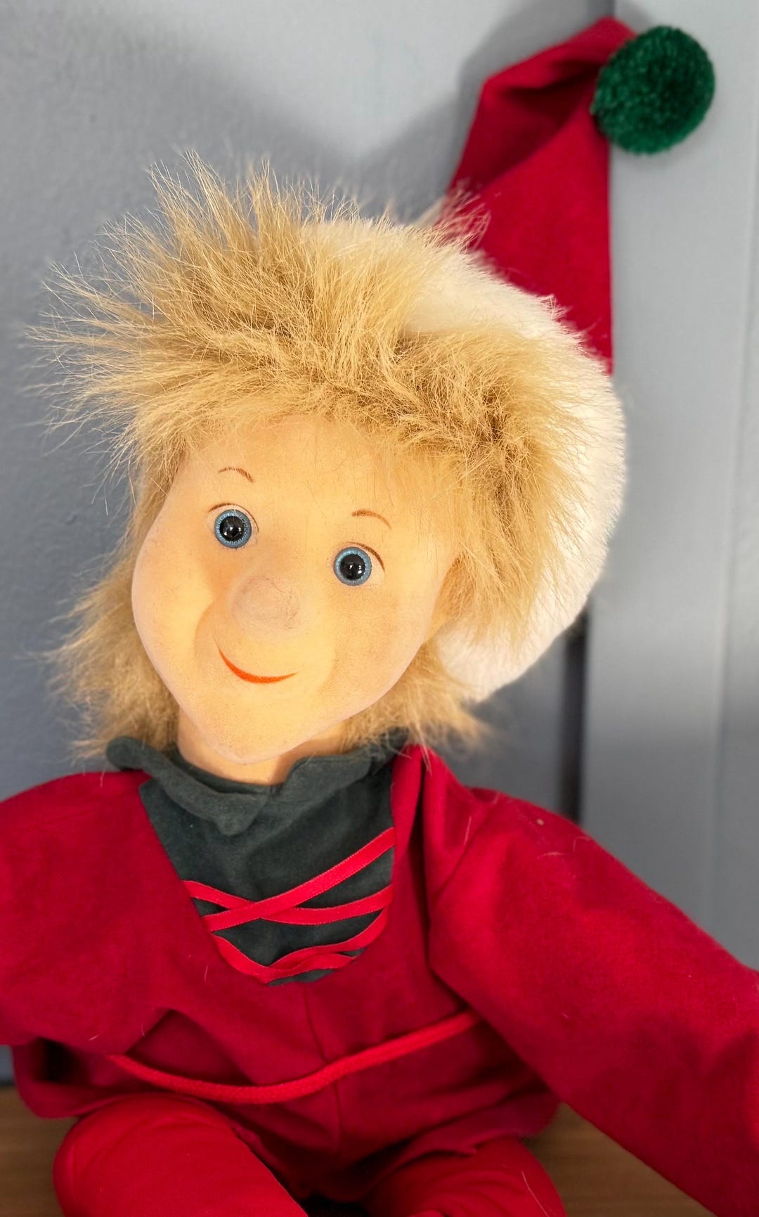 Vintage 1989 Fiesta Perkies Harlequin Elf, 27" Christmas Decor - Etsy