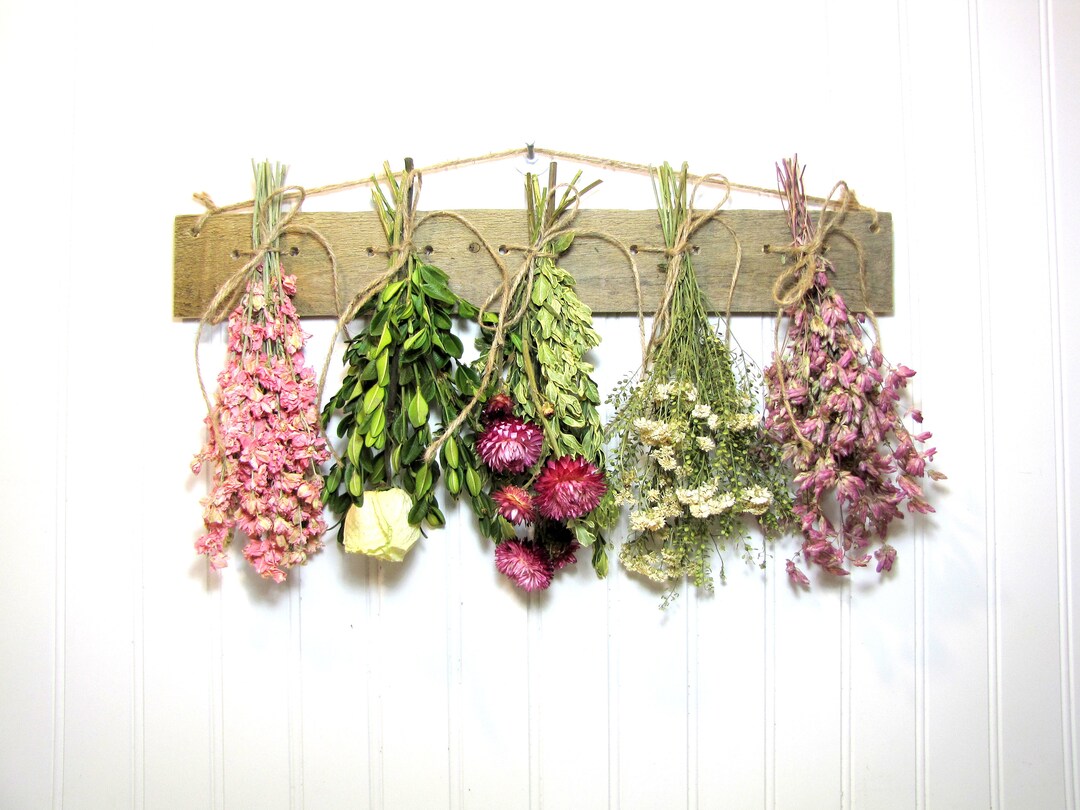 Dried Flower Rack, Farmhouse Style, Dried Flower Arrangement, Wall ...