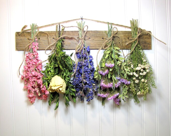 Dried Flower Rack, Farmhouse Style, Dried Flower Arrangement, Wall ...