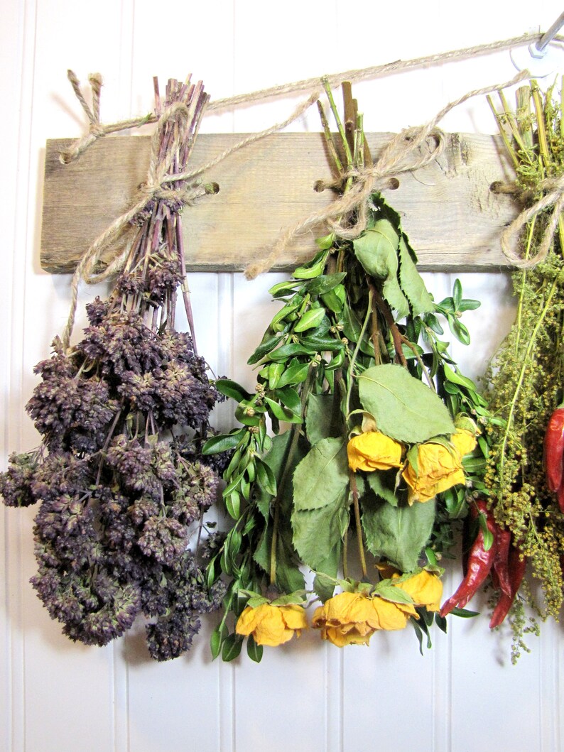 Farmhouse Wall Decor Fragrant Dried Herb Rack Kitchen Decor - Etsy