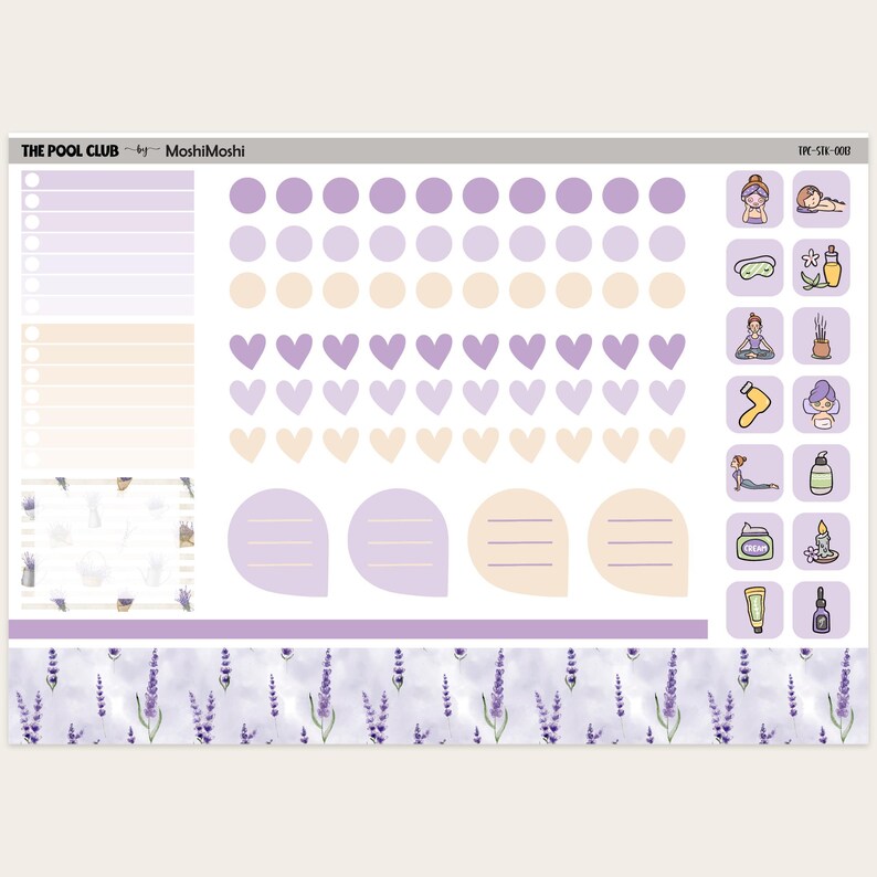 Lavender Printable Weekly Planner Sticker Kit, Hobonichi Cousin ...
