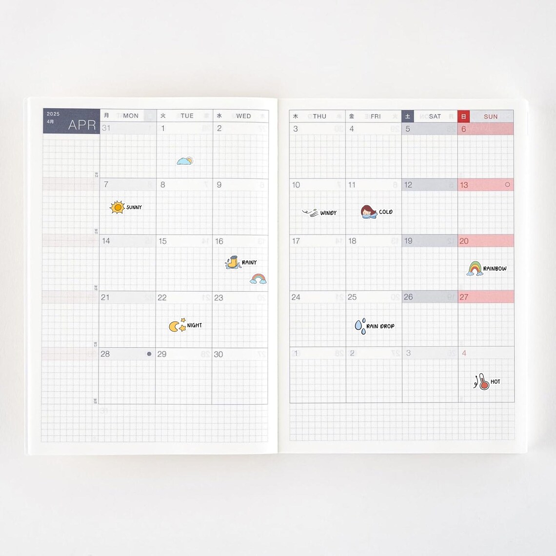 Weather Icon Stickers, Printable Forecast Planner Labels, PDF PNG Cut ...