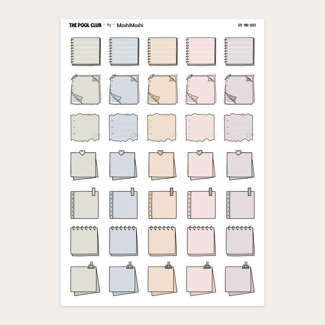 Doodle Sticky Notes Printable Stickers for Planners, PDF PNG Cut Files ...