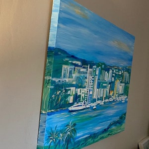 Marina Del Rey, CA. Original Painting on Gallery Wrapped Canvas. Ready ...