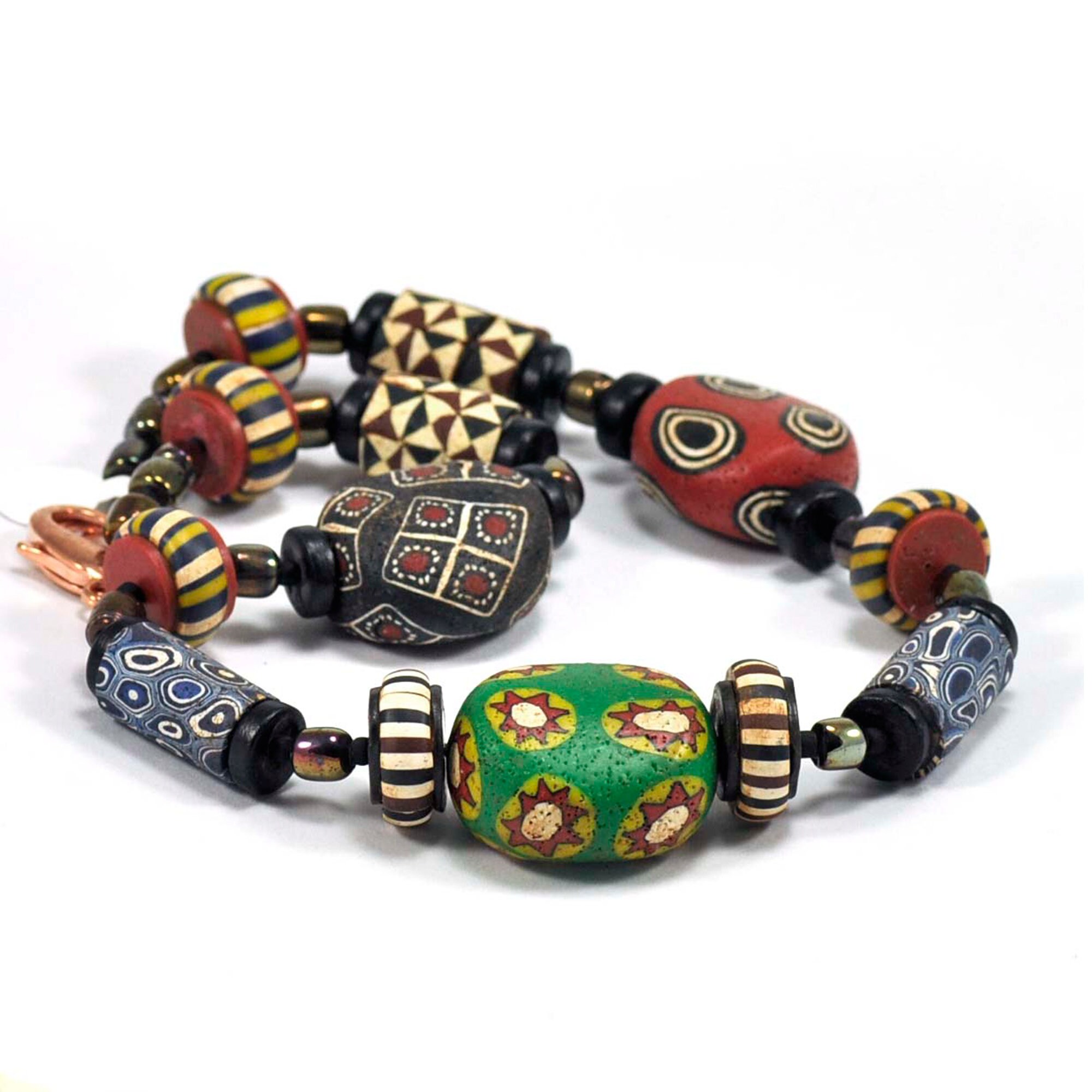 African Trade Bead Redux | Multi Color Chunky Necklace - Etsy