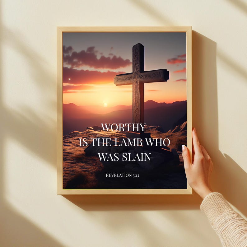 Worthy is the Lamb Who Was Slain, Revelation 5:12 Wall Art, Easter ...