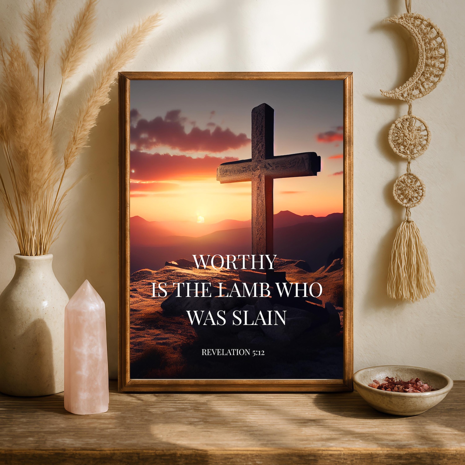 Worthy is the Lamb Who Was Slain, Revelation 5:12 Wall Art, Easter ...