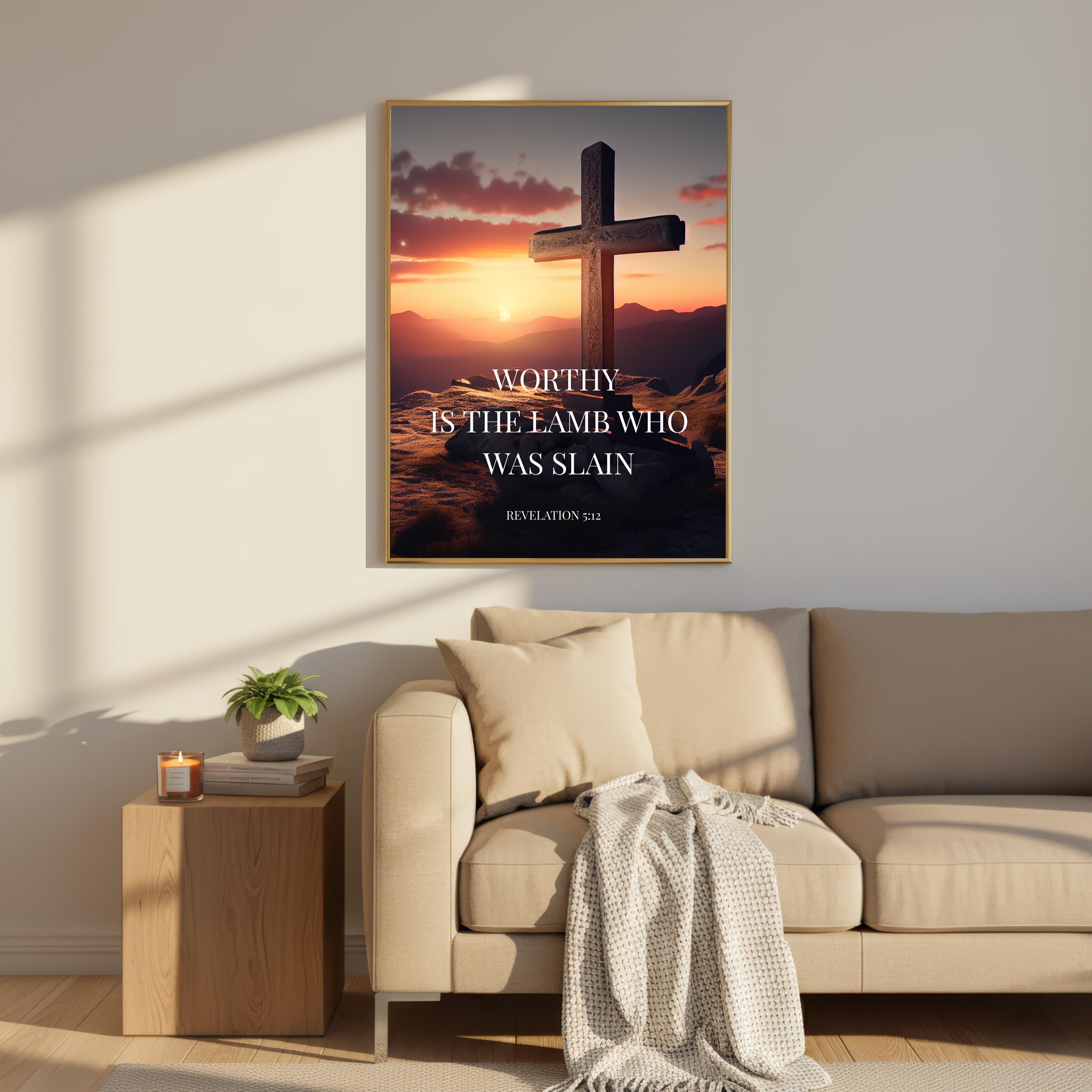 Worthy is the Lamb Who Was Slain, Revelation 5:12 Wall Art, Easter ...