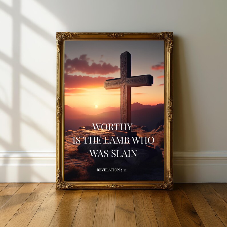 Worthy is the Lamb Who Was Slain, Revelation 5:12 Wall Art, Easter ...