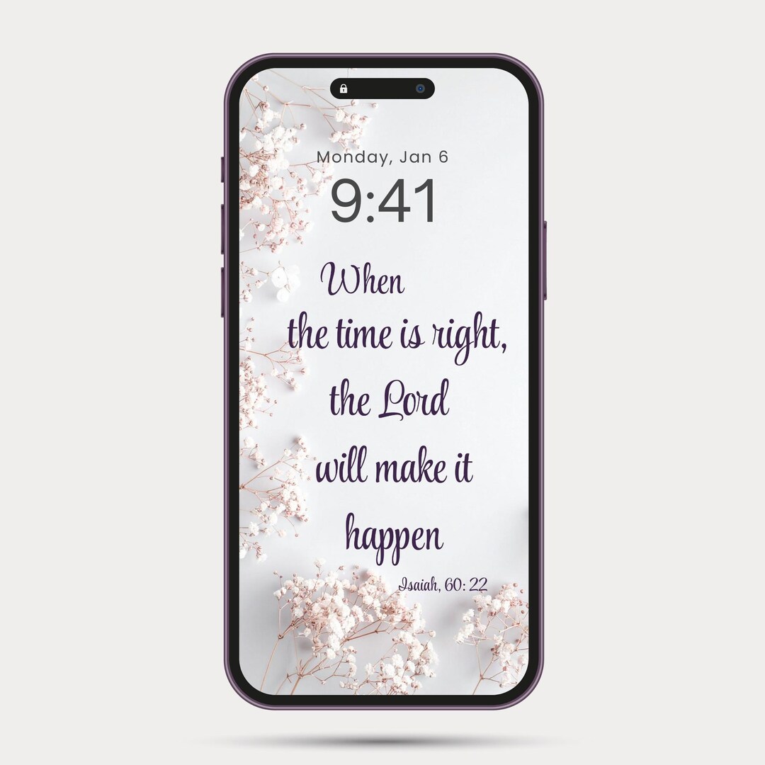 Simply Floral Bible Verse Wallpaper. Bible Verse Lockscreen. Made New ...