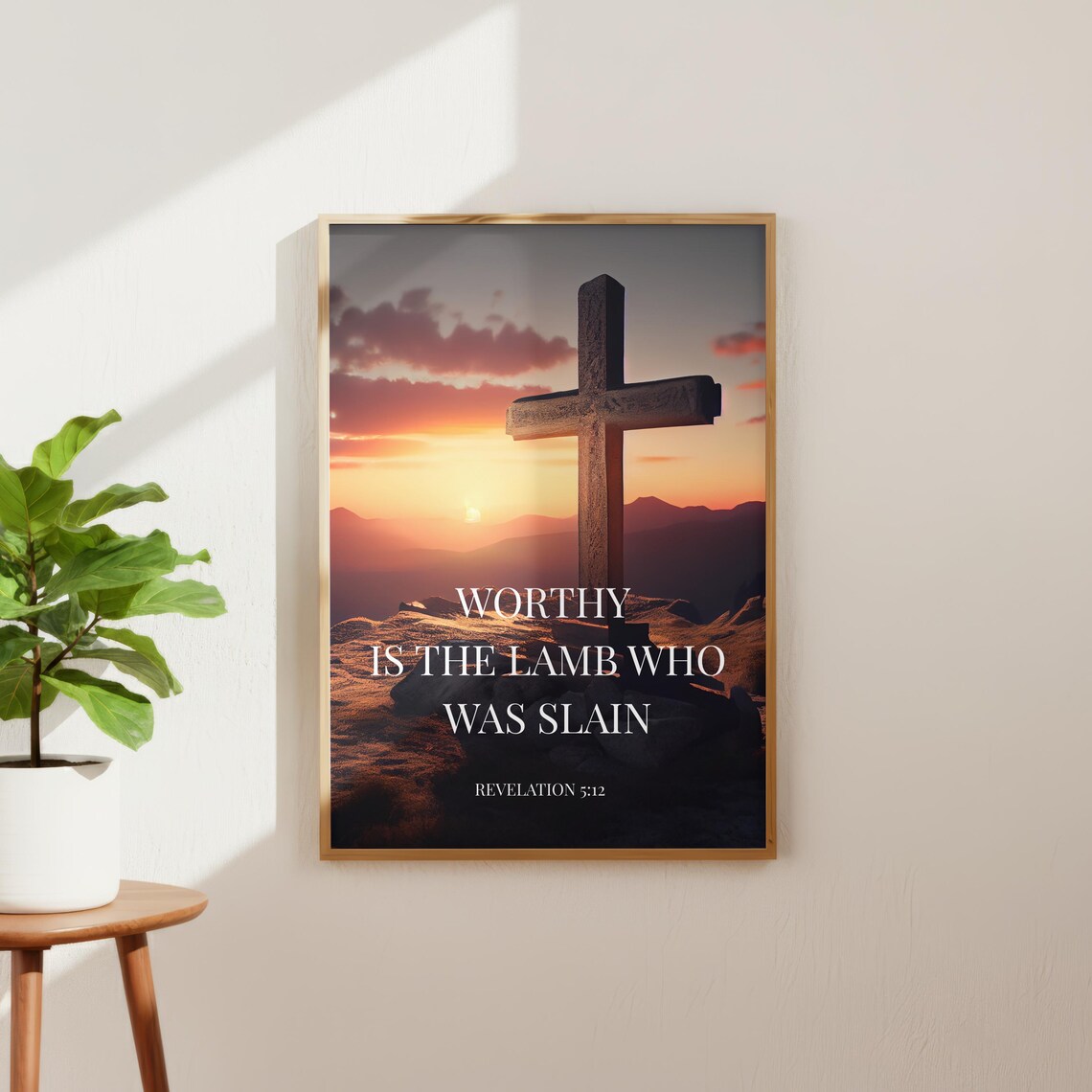 Worthy is the Lamb Who Was Slain, Revelation 5:12 Wall Art, Easter ...