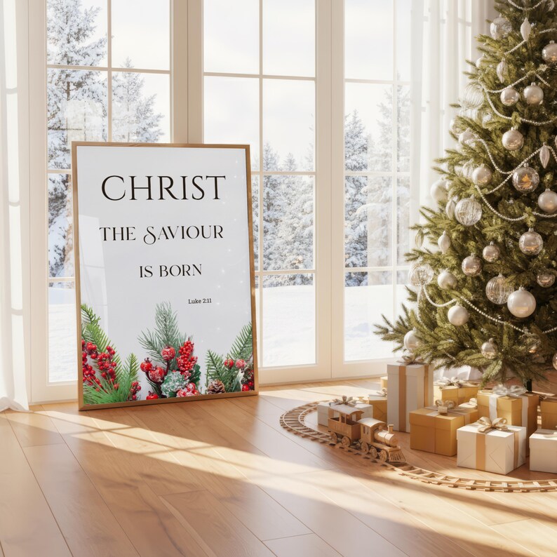 Scripture Wall Art, Christ the Saviour is Born Print, Luke 2:11 ...