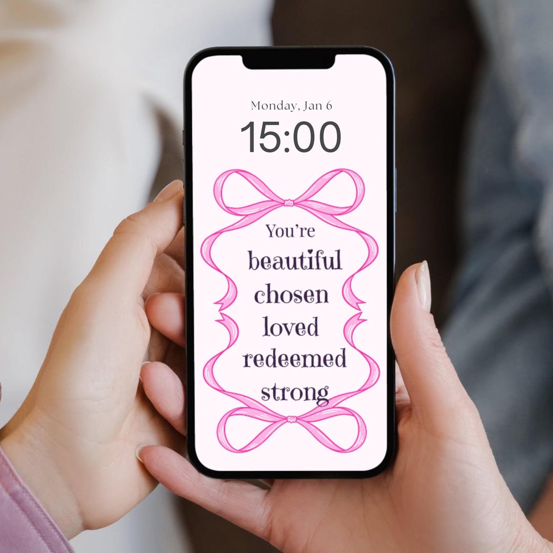 Christian iPhone Wallpaper. Girly Pink Affirmations Lockscreen for ...