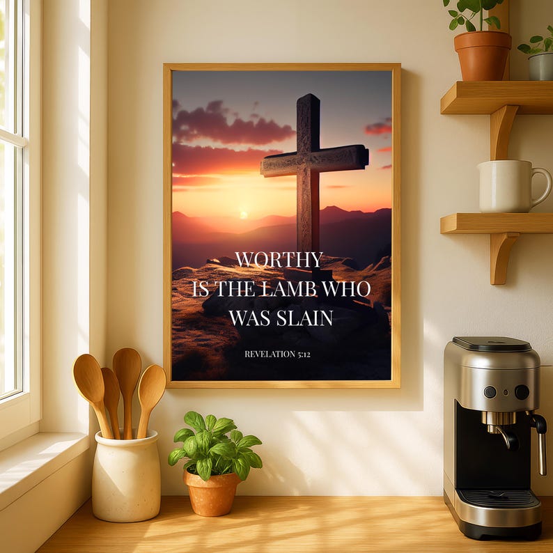 Worthy is the Lamb Who Was Slain, Revelation 5:12 Wall Art, Easter ...