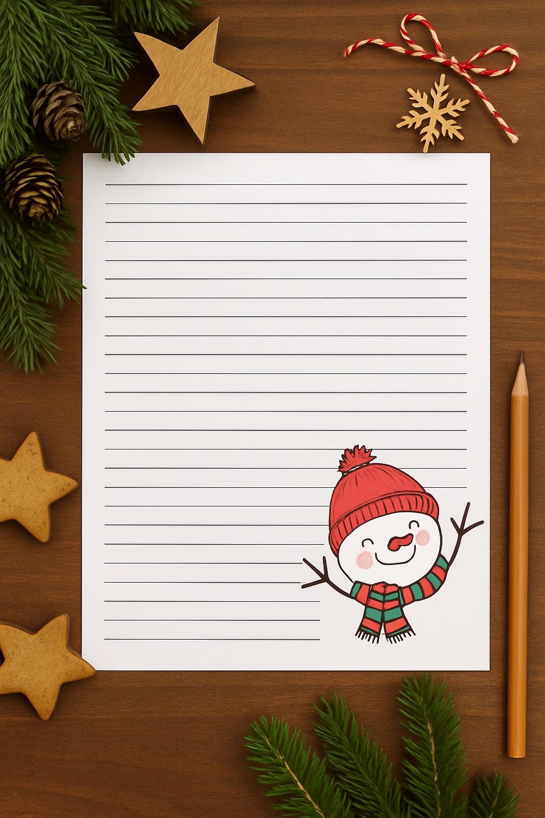 Snowman Printable Stationery | Winter Letterhead | Holiday Stationery ...