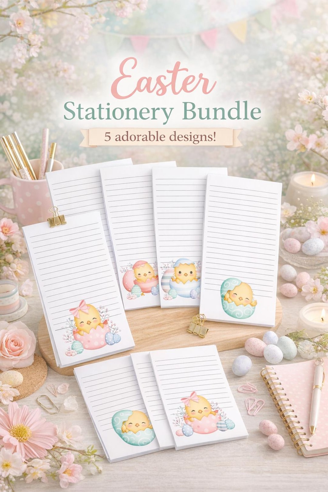 Easter Chick Stationery Bundle | Printable Lined & Unlined Writing ...
