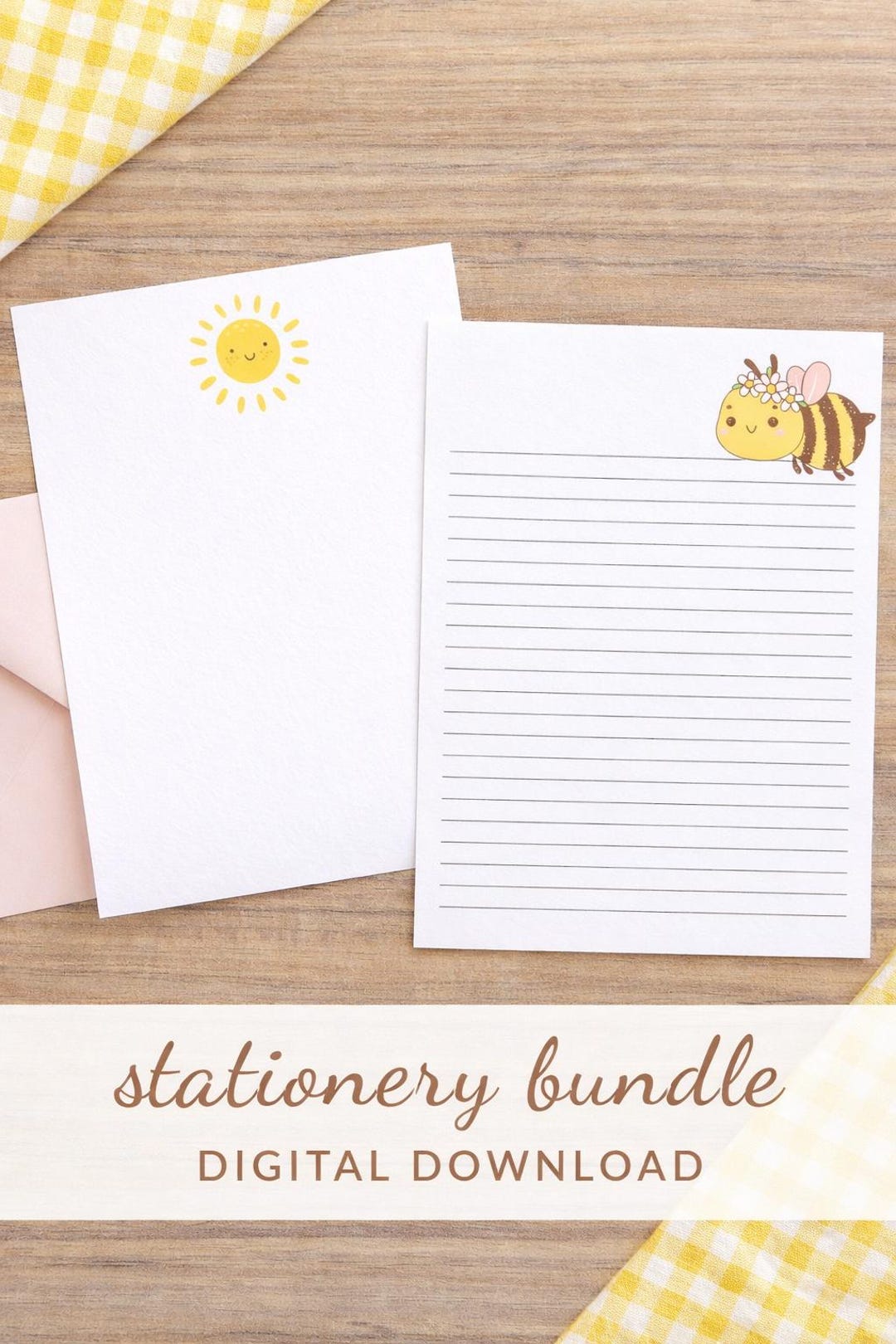 Happy Days Stationery Bundle | Printable Sunshine & Bee Writing Paper ...