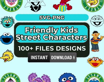 Sesame Street Clipart Bundle | PNG SVG, Kids Cartoon Characters ...