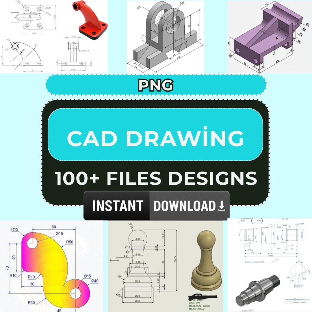 CAD Design Files, 2D/3D Drawings (digital Download, PNG, 100+ Files) - Etsy