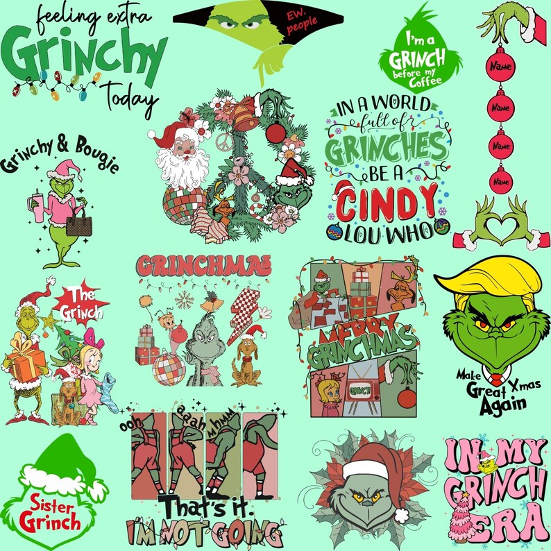 Grinch SVG Bundle, Christmas Clipart (svg, Png, Dxf, Eps Files) - Etsy