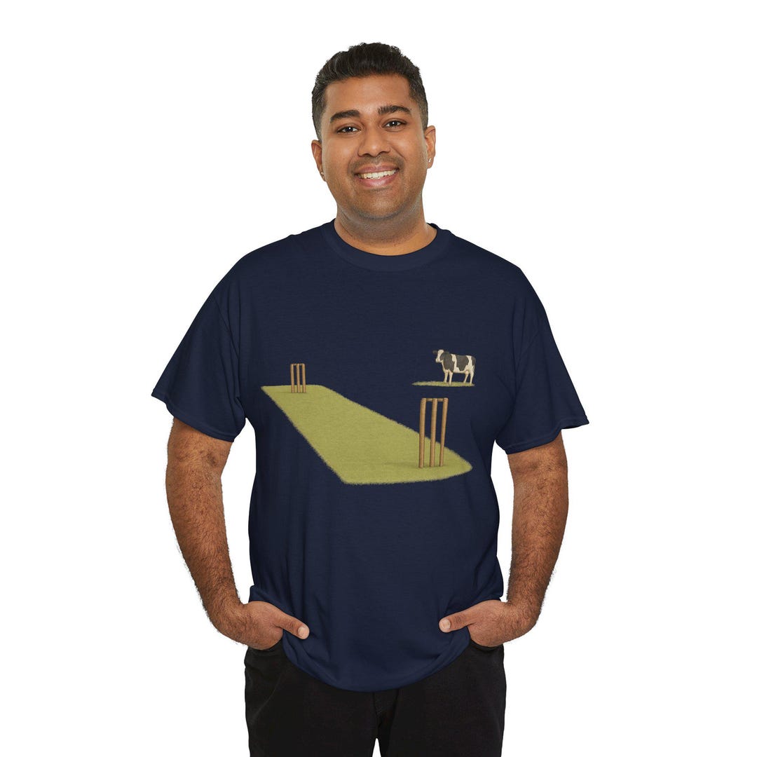Cow Corner Vintage Cricket Tee | Cow on Boundary Cricket Shirt - Etsy