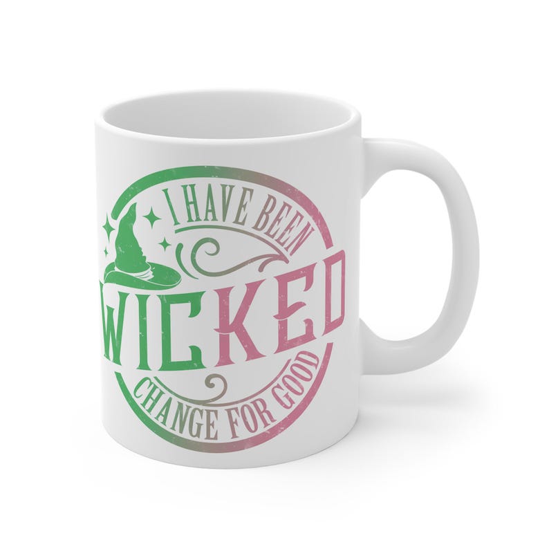 Wicked Inspired, Changed for Good, Glinda and Elphaba Personalised Mug ...
