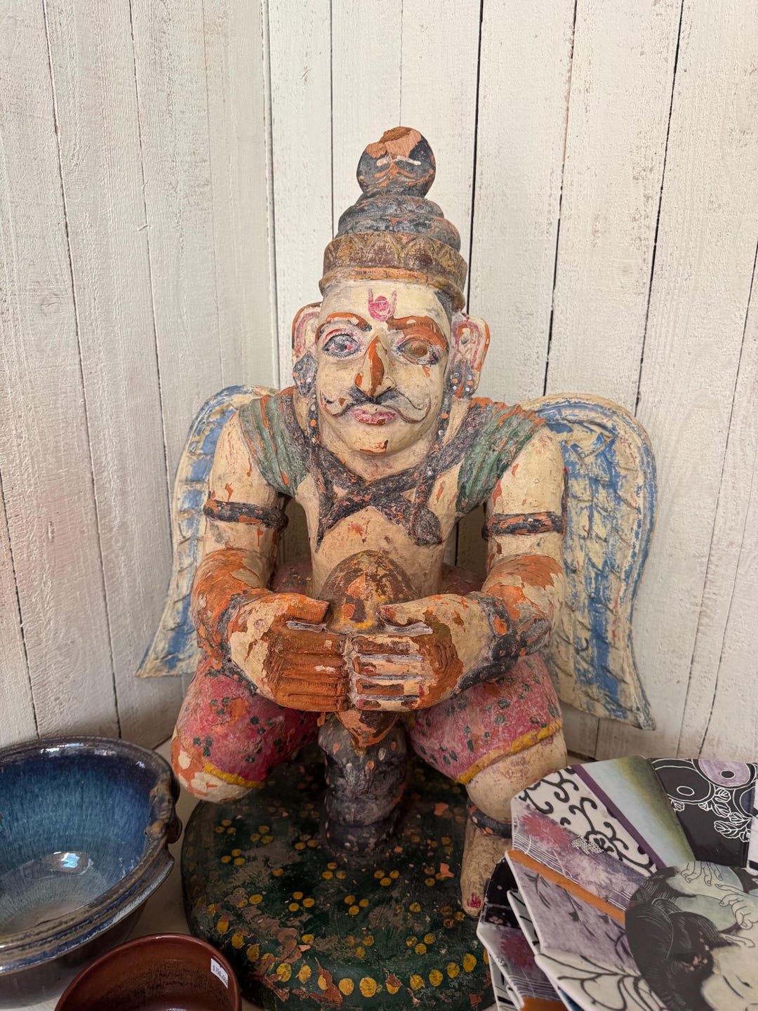 Vintage Indian Painted Man Sculpture - Etsy