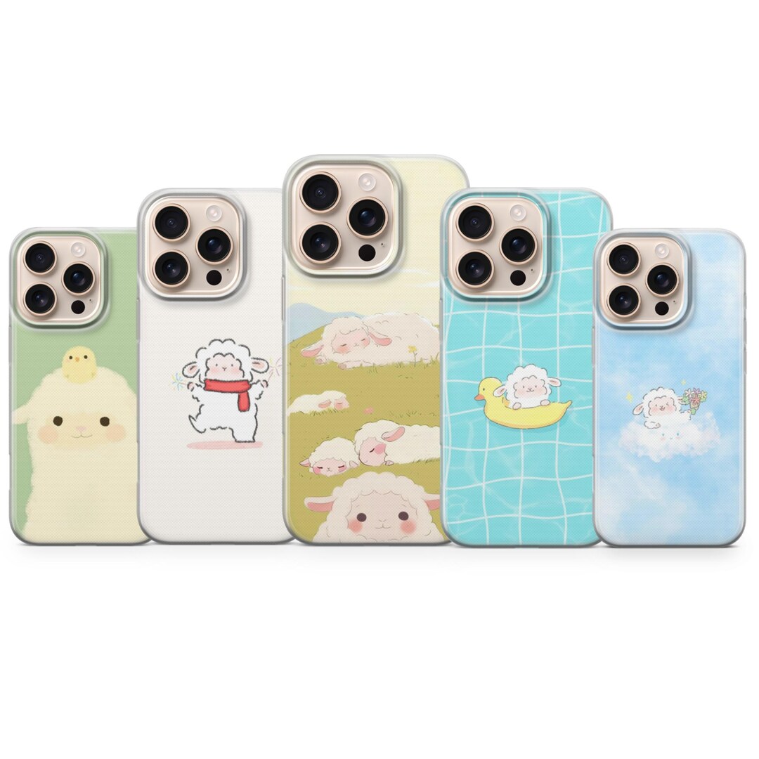 Cute Sheep Phone Case Kawaii Lamb Pastel Animal Cover for iPhone 17 ...