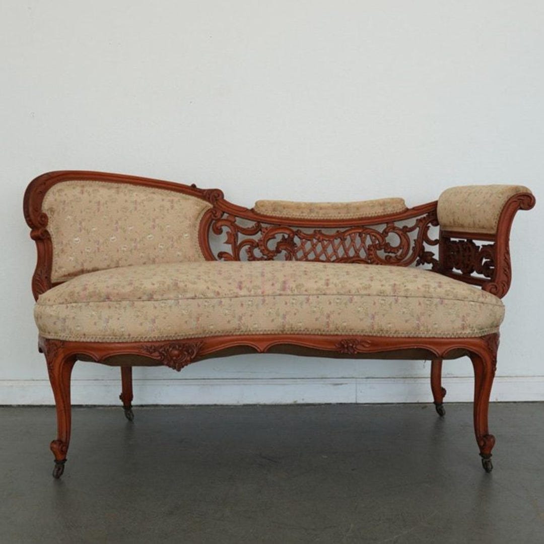 Antique Carved Walnut Victorian Conversation Settee - Etsy