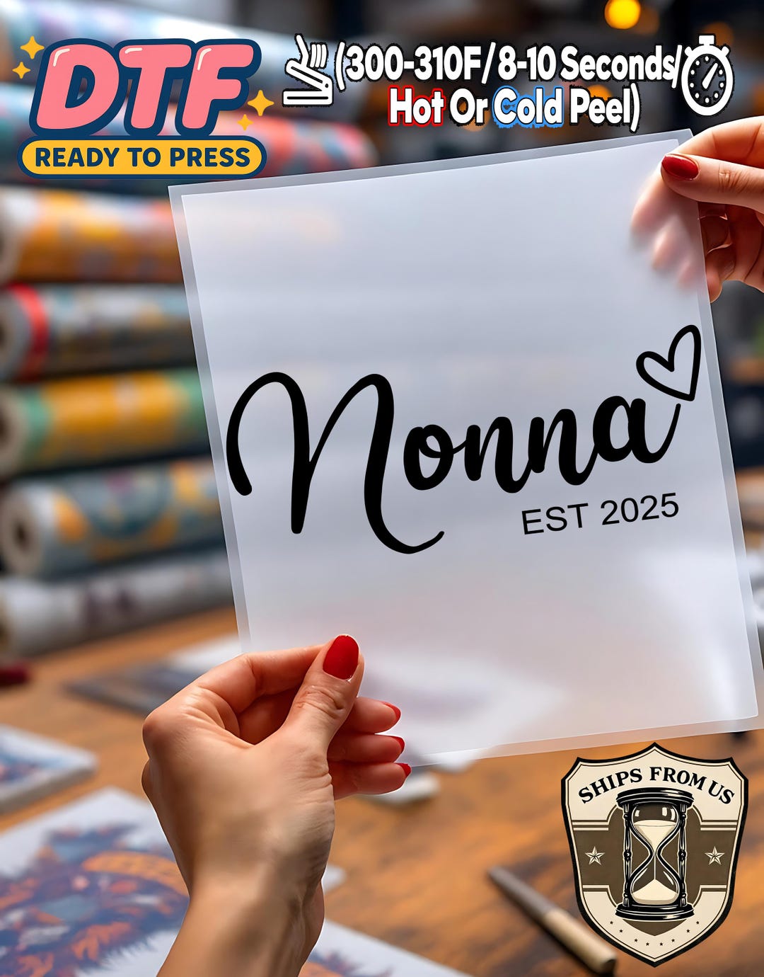 Custom Name Nonna EST 2026 DTF Transfer, Ready to Press, New Italian ...
