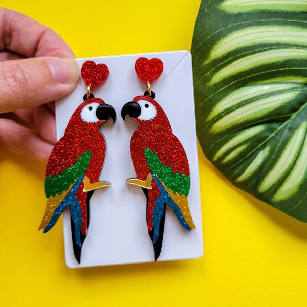 Parrot Earrings - Etsy
