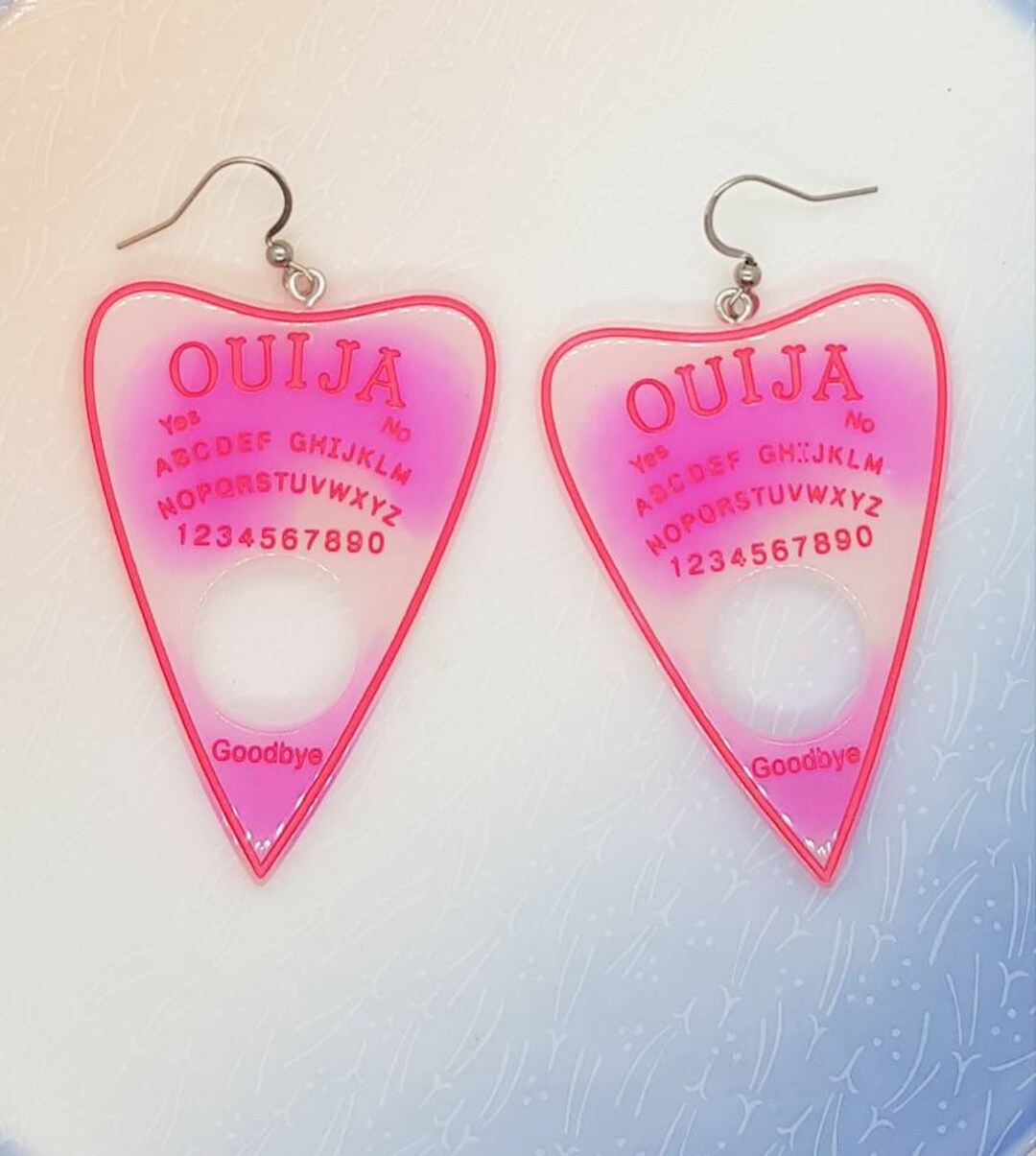 Ouija Planchette Earrings, Hot Pink and Pastel Pink, Creepy Cute ...
