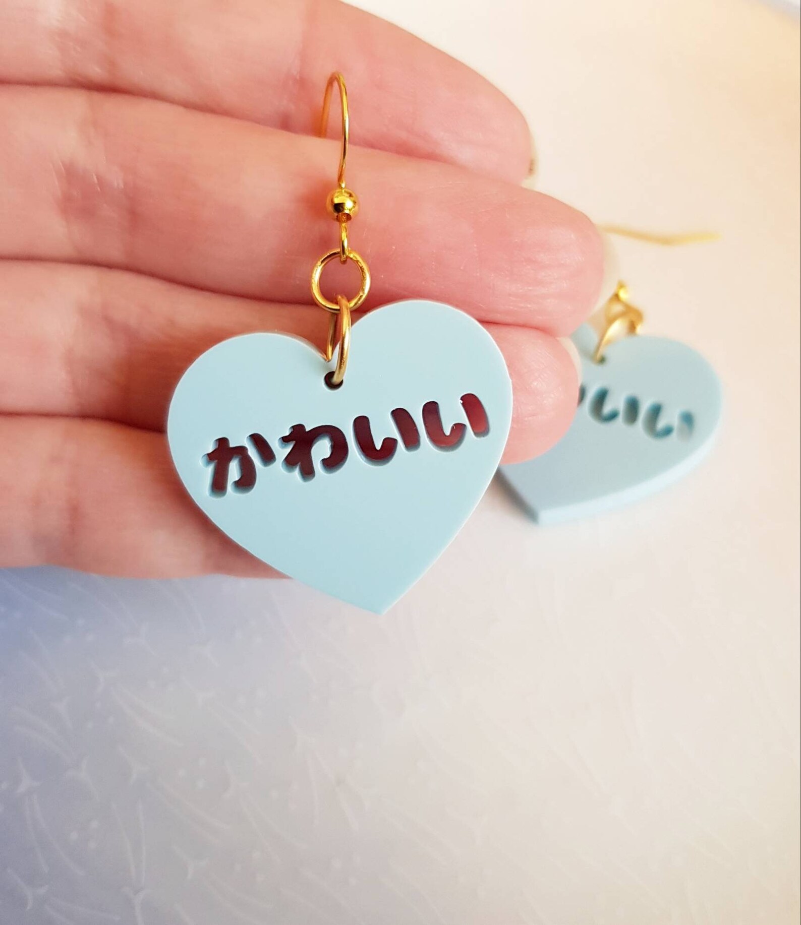 Kawaii Word Earrings Choice of Colour Hiragana Japanese - Etsy UK