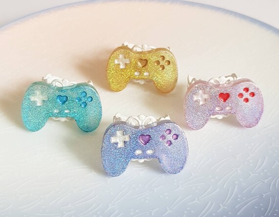 Holographic Glitter Controller Rings Gamer Jewelry Video | Etsy