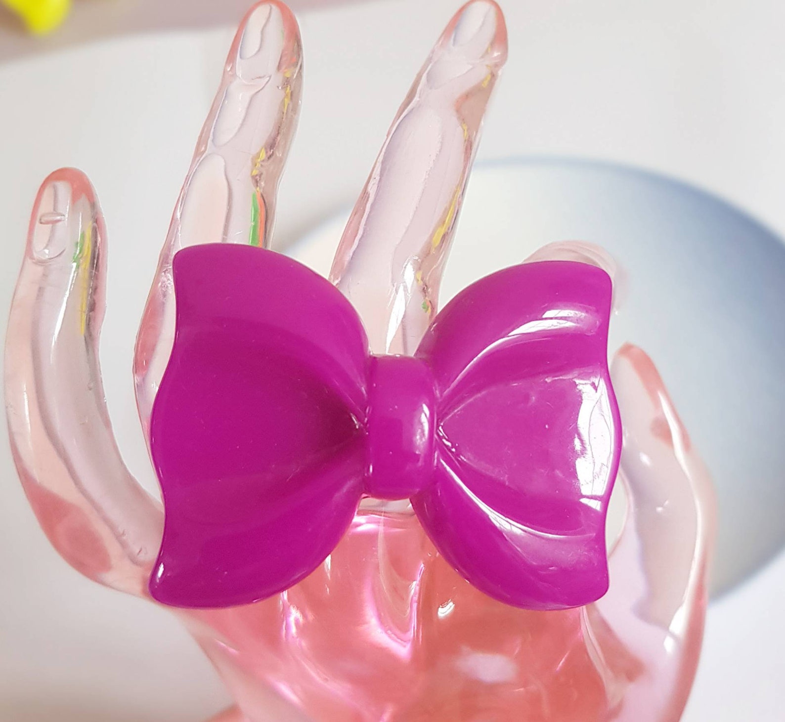 Neon Bow Rings Summer Jewelry Rave Fashion Big Bows BOGOHP | Etsy